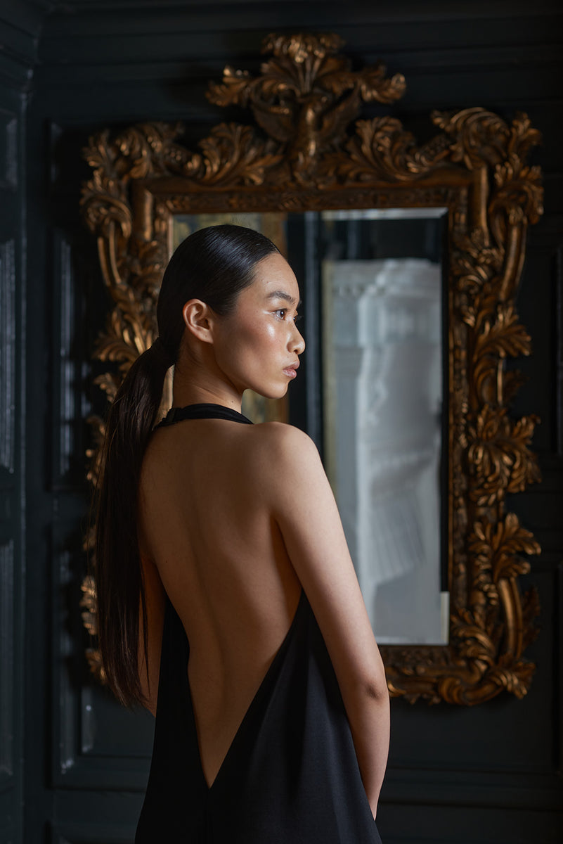 Onyx Cowl Dress – L Saha